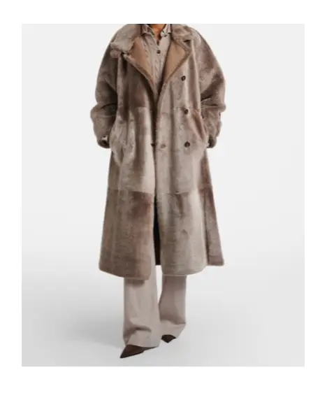 Brunello Cucinelli Shearling Wrap Coat