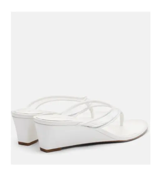 Veronica Beard Clea Leather-trimmed Wedge Thong Sandals