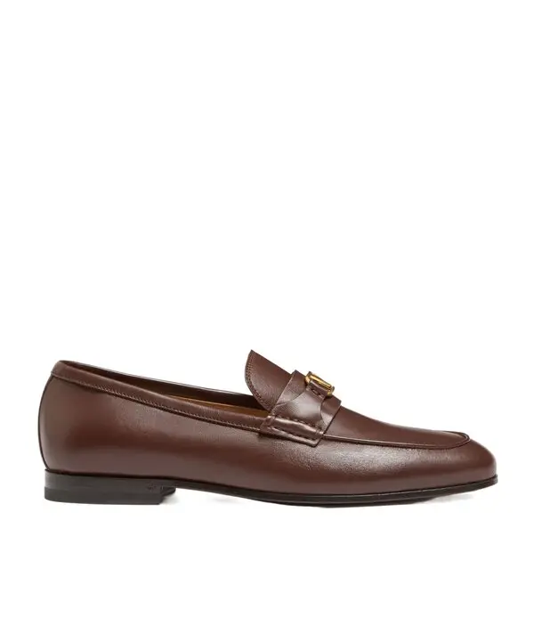 Valentino Garavani Vlogo Signature Nappa-leather Loafers - Brown
