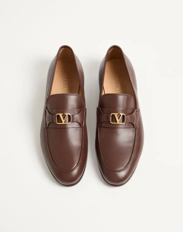 Valentino Garavani Vlogo Signature Slip-on Loafers - Brown