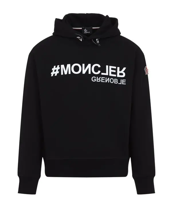 Moncler Mirrored Logo Hoodie - Black