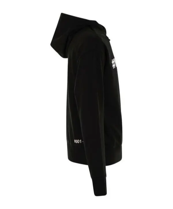 Moncler Logo Printed Jersey Hoodie - Black