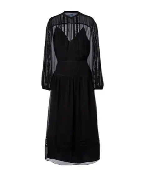 Polo Ralph Lauren Lace-trimmed Georgette Midi Dress - Black