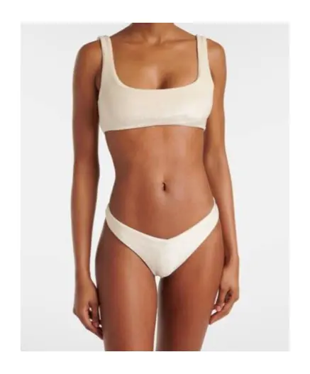 ZANELLATO Terry Cloth Bikini Top With Square Neckline