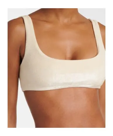 ZANELLATO Terry Cloth Bikini Top With Square Neckline