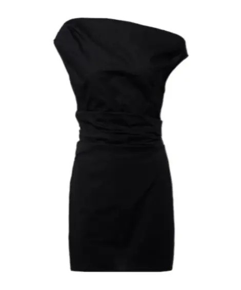 Staud Phare Ruched Cotton Poplin Minidress - Black