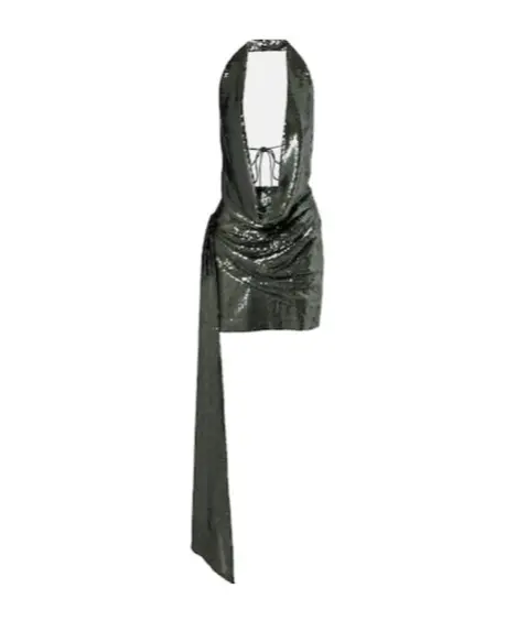 Alex Perry Draped Halterneck Sequined Minidress - Black