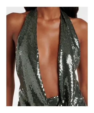 Alex Perry Draped Halterneck Sequined Minidress