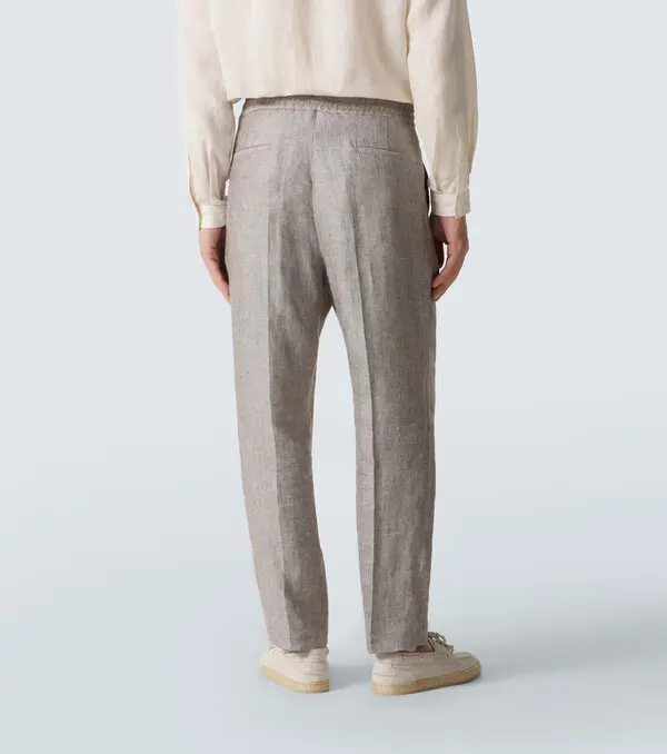 Brunello Cucinelli Hemp And Linen Tapered Pants