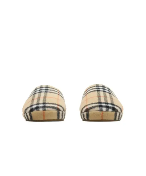 Burberry Check Wool Blend Slippers