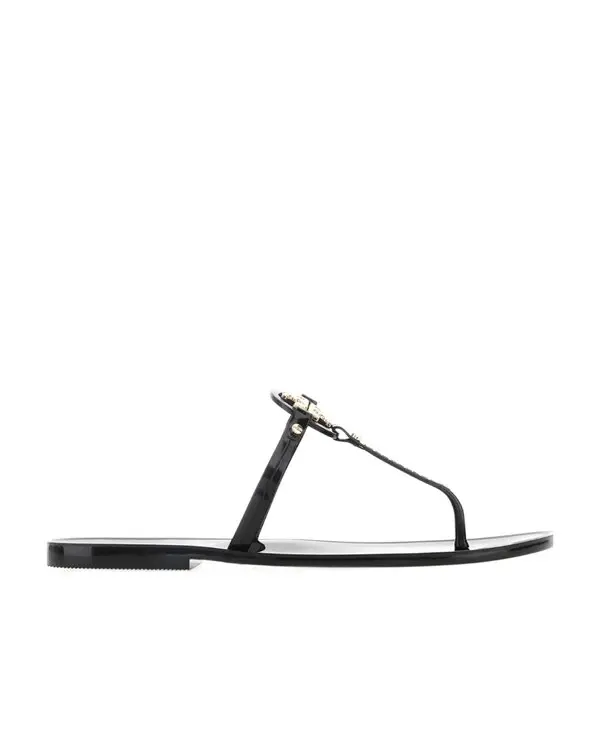 Tory Burch Logo Plaque Open-toe Slides - Black