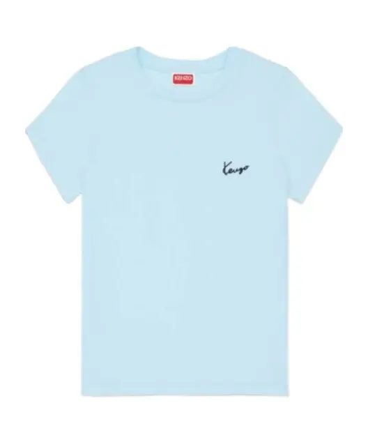 Kenzo Signature' Embroidered T-shirt In Cotton - Blue