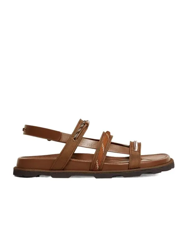 Moncler Vera Isla Leather Sandals - Brown
