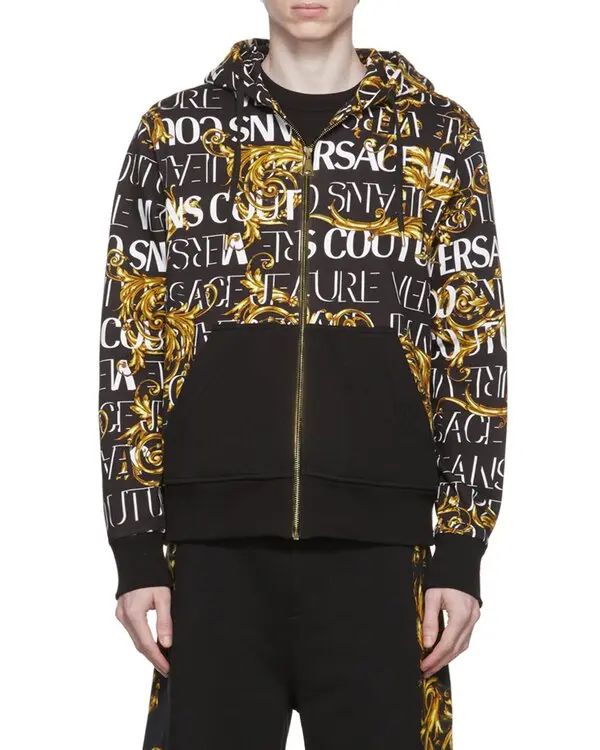 Versace Garland Print Zip-up Hoodie