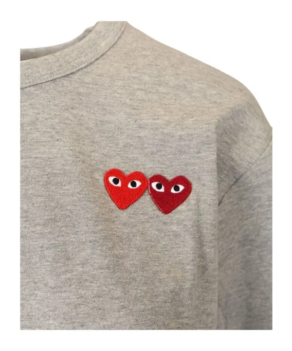 Play Comme Des Garcon Comme Des Garçons Play Double Heart Crewneck T-shirt