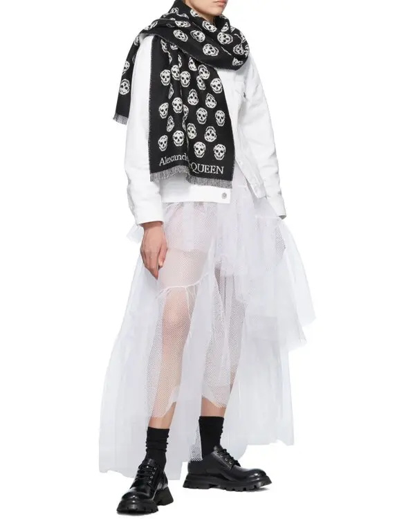 Alexander McQueen Reversible Skull Scarf