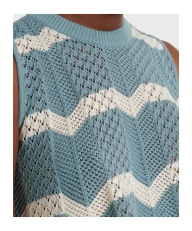 La DoubleJ Chevron Crochet Cotton Crop Top