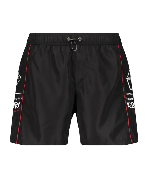 Iceberg Printed Swim Trunks - Black