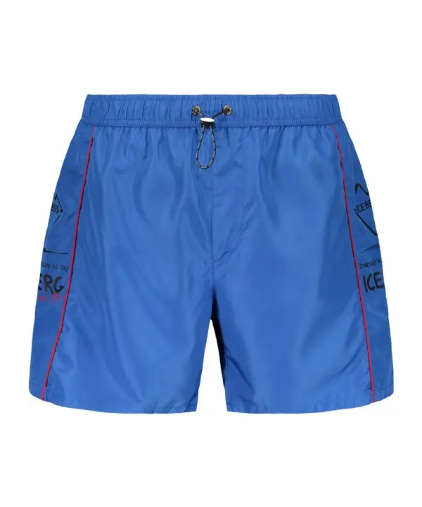 Iceberg Elastic Waist Swim Trunks - Blue
