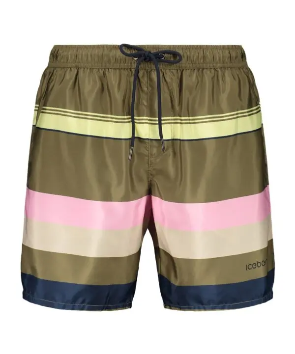 Iceberg Elastic Waist Swim Trunks - Green