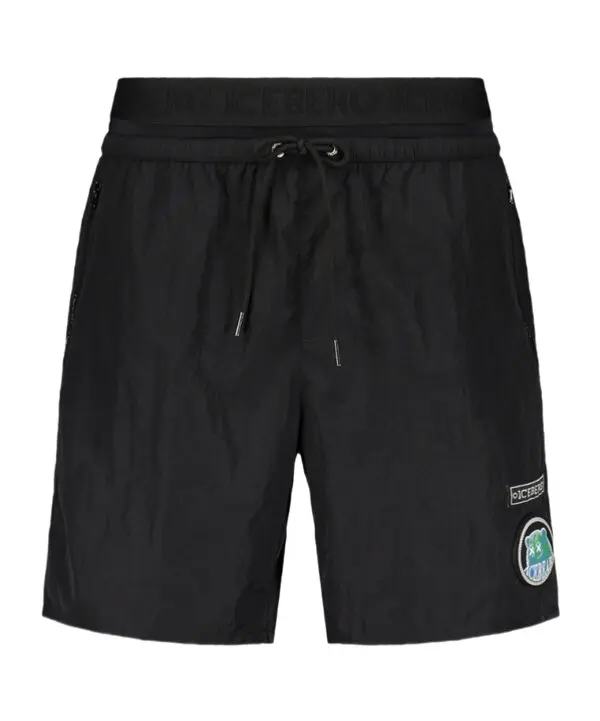 Iceberg Elastic Waist Swim Trunks - Black