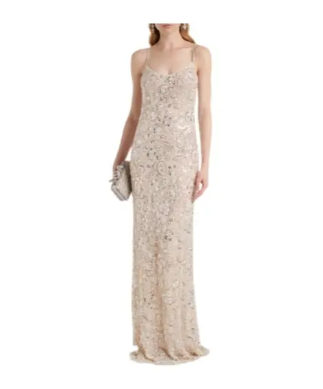 SELF-PORTRAIT Sequined Floral Maxi Dress
