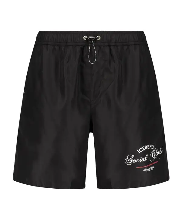 Iceberg Elastic Waist Swim Trunks - Black