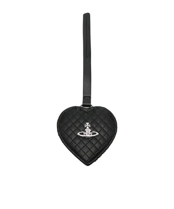 VIVIENNE WESTWOOD Quilted Heart Mirror Charm - Black