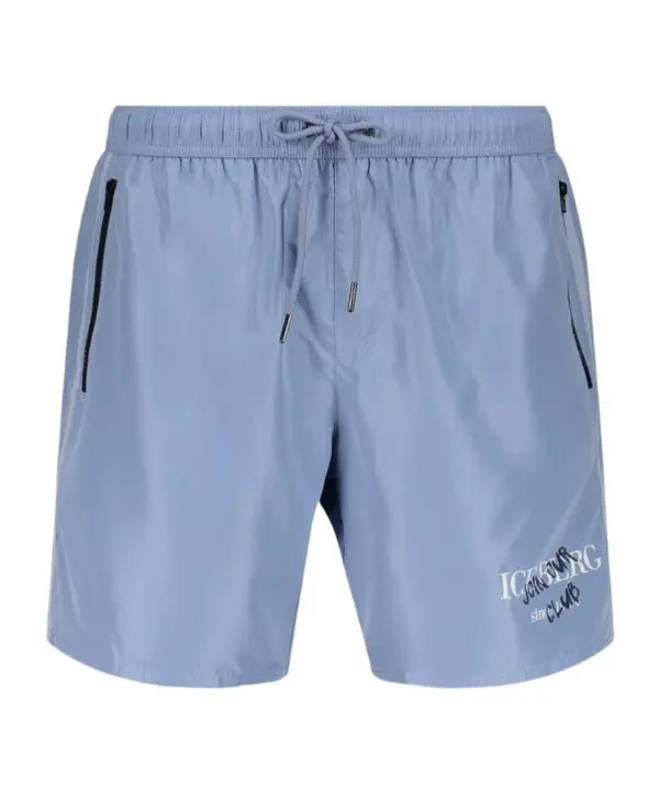 Iceberg Elastic Waist Swim Trunks - Blue