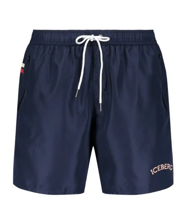 Iceberg Elastic Waist Swim Trunks - Blue