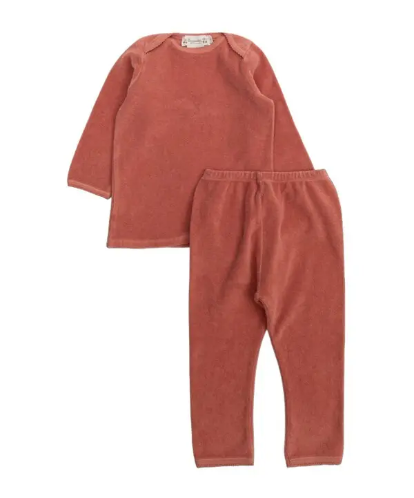 Bonpoint Crew Neck Long Sleeve Top And Elastic Waist Pants Set