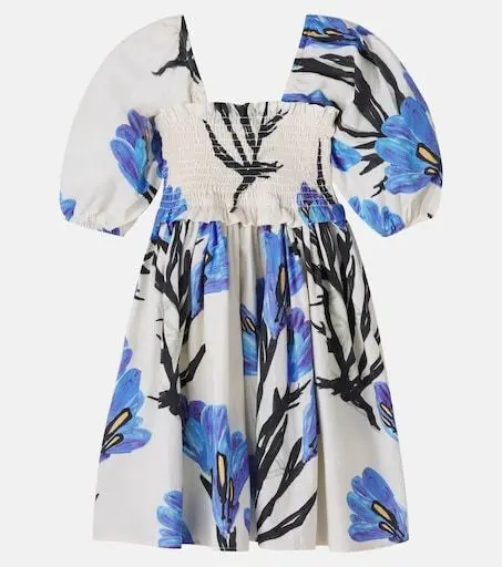 MOLO Floral Shirred Cotton Dress