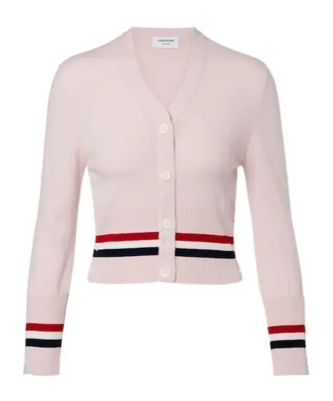 Thom Browne Cropped Cashmere Cardigan - Pink