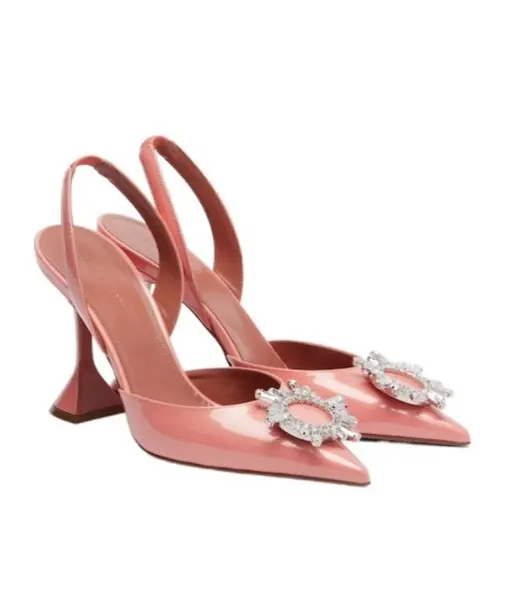 Amina Muaddi Sequined High Heels - Pink