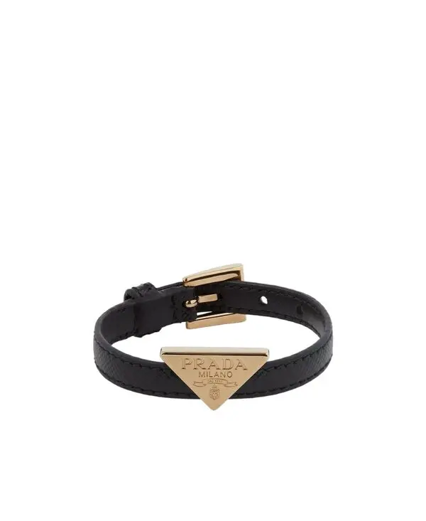 Prada Saffiano Leather Bracelet - Black