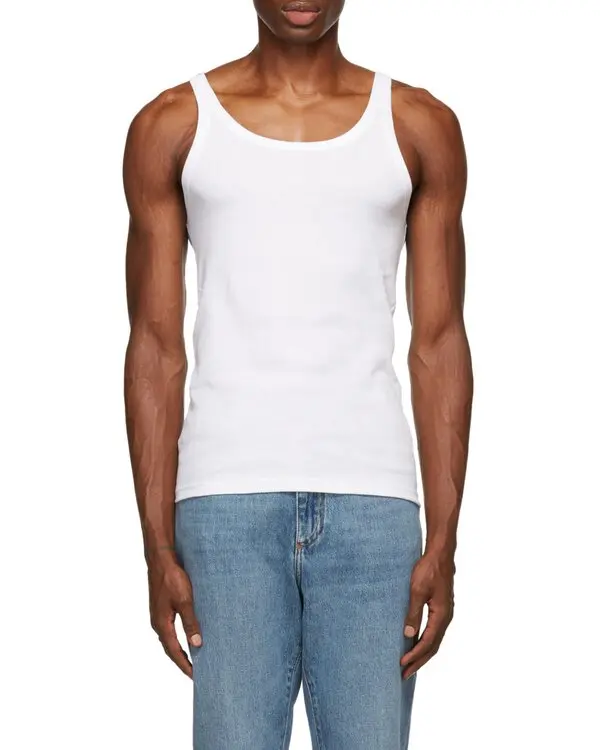 Dolce & Gabbana Ribbed Tank Top - White