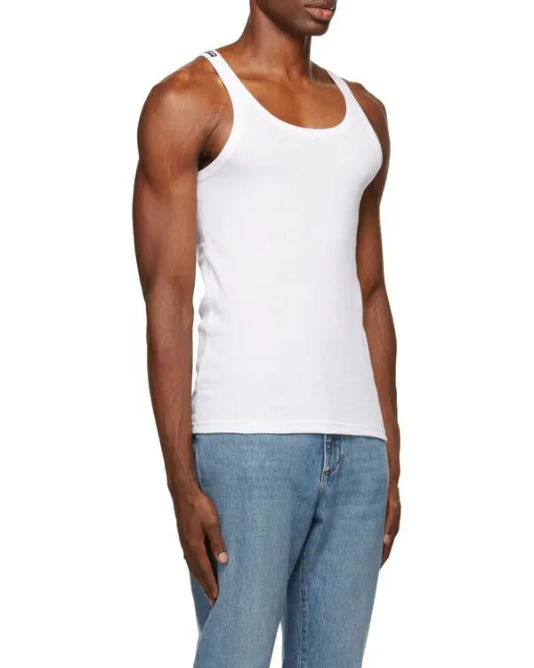 Dolce & Gabbana Ribbed Tank Top - White