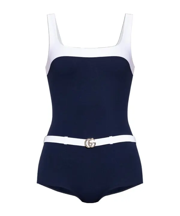 Gucci Gg Plaque One-piece Swimsuit - Black