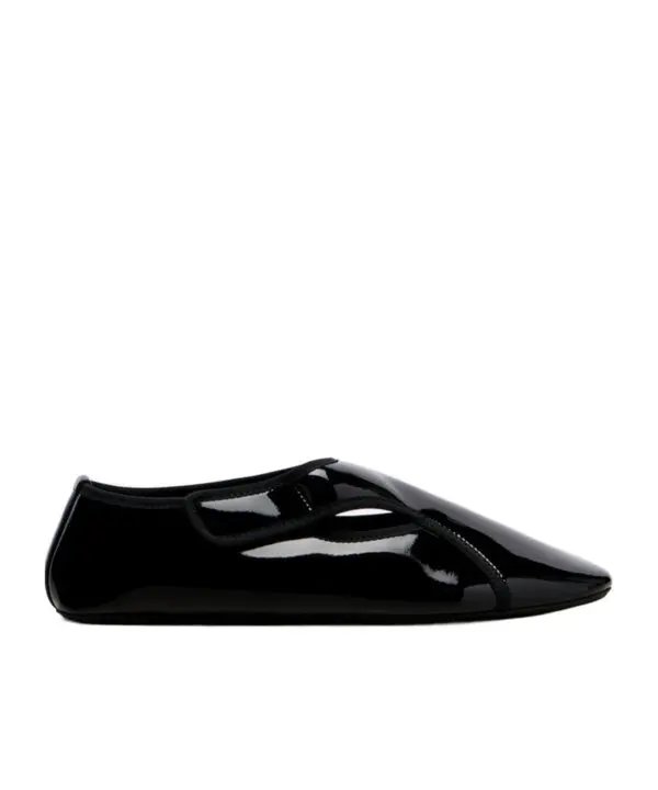 Alaïa Criss Cross Leather-trimmed Ballet Flats - Black