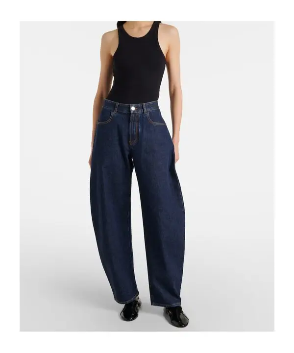 Alaïa Criss Cross Leather-trimmed Ballet Flats