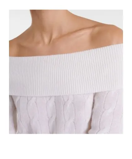Ralph Lauren Cable-knit Off-shoulder Cashmere Sweater
