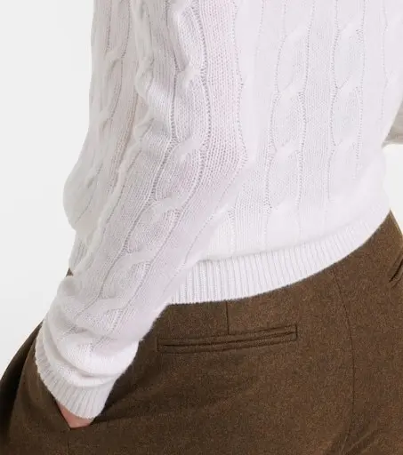 Ralph Lauren Cable-knit Off-shoulder Cashmere Sweater