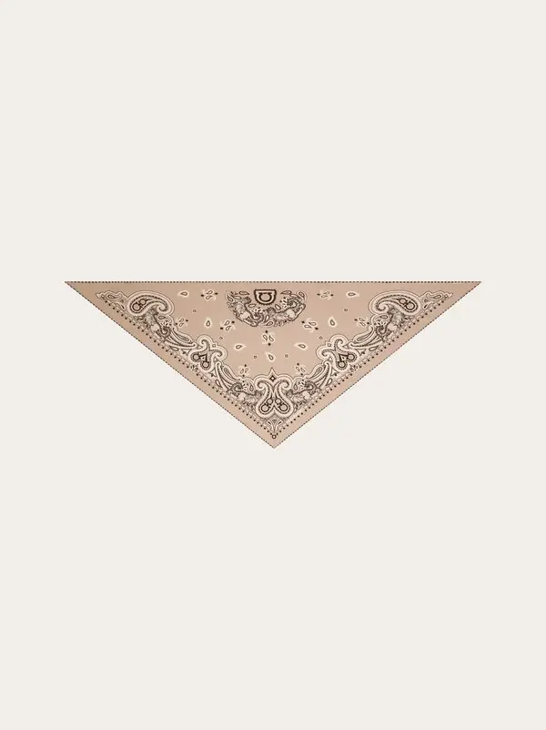 FERRAGAMO Arabesque Print Triangle Scarf - Beige
