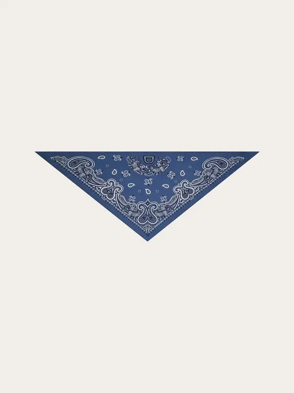 FERRAGAMO Arabesque Print Triangle Scarf - Blue