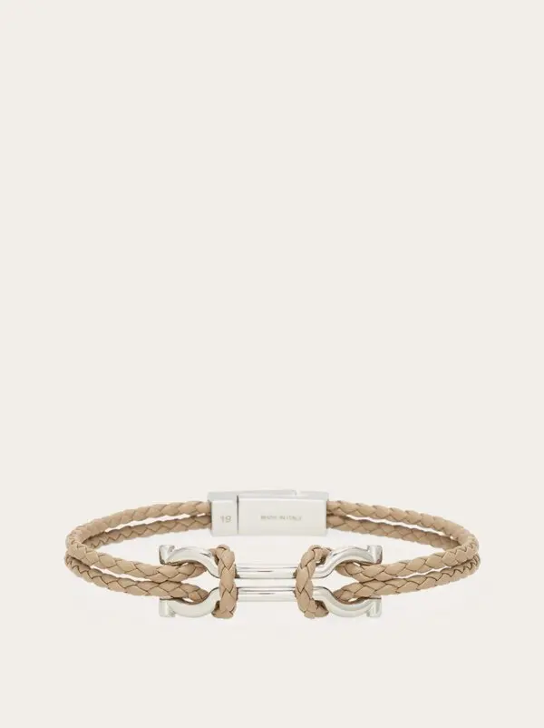 FERRAGAMO Double Gancini Bracelet - Beige