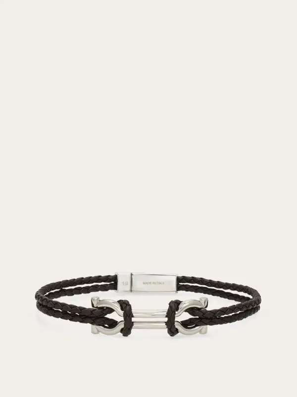 FERRAGAMO Double Gancini Bracelet - Brown