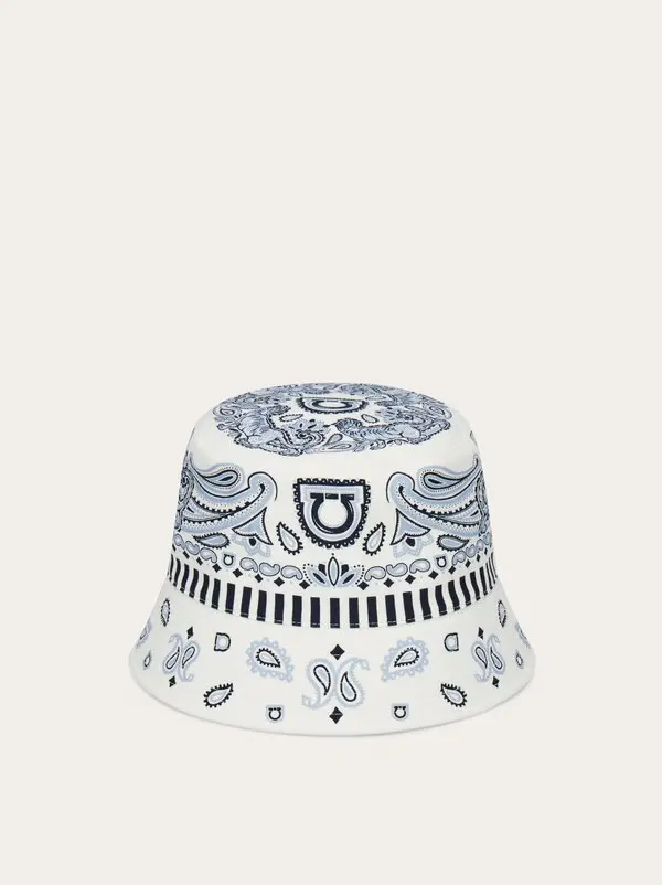 FERRAGAMO Arabesque Print Cloche - Blue