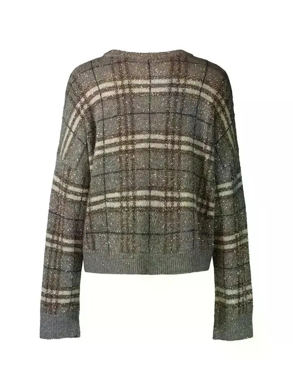 Brunello Cucinelli Sequin-embellished Plaid Sweater