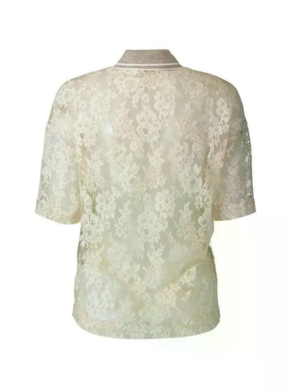 Brunello Cucinelli Floral-lace Polo Shirt