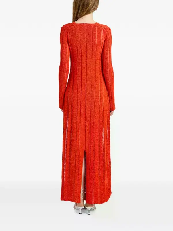 Proenza Schouler Maelle Dress In Drop Needle Tweed - Red
